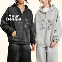 China 360G Street Graffiti Mural Print Zip Up Hoodie Oversized Zip Sweatshirt | OEM ODM Custom Logo, Replaceable Fabric, Multiple Pantone Color Codes, Low MOQ for sale