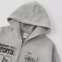 China 360G Street Graffiti Mural Print Zip Up Hoodie Oversized Zip Sweatshirt | OEM ODM Custom Logo, Replaceable Fabric, Multiple Pantone Color Codes, Low MOQ for sale