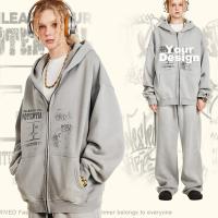 China 360G Street Graffiti Mural Print Zip Up Hoodie Oversized Zip Sweatshirt | OEM ODM Custom Logo, Replaceable Fabric, Multiple Pantone Color Codes, Low MOQ for sale
