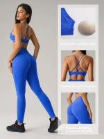 China Women 2Pcs Nude Feel Yoga Set, Push Up Crisscross Back Sports Bra & High Waist Peach Butt Lifting Fitness Leggings for sale
