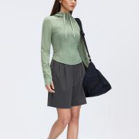 China Women Customized Quick Dry Mesh Hooded Gym Jacket for sale