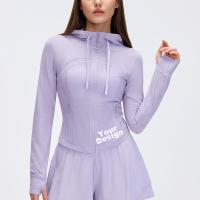 China Women Customized Quick Dry Mesh Hooded Gym Jacket for sale