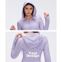China Women Customized Quick Dry Mesh Hooded Gym Jacket for sale
