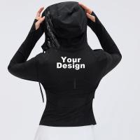 China Women Customized Quick Dry Mesh Hooded Gym Jacket for sale