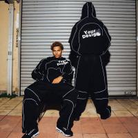 China Custom OEM ODM Drawstring‑Trim Hooded Zip‑Up Cardigan, Loose Street Hip‑Hop Team Hoodie for Men & Women for sale