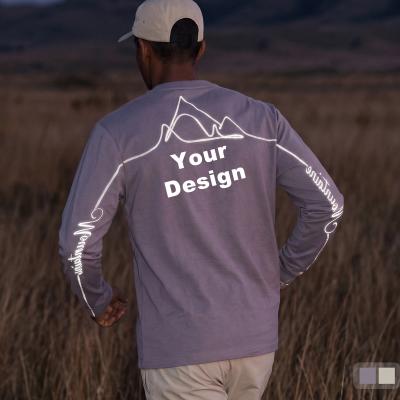 China Unisex Reflective Mountain Long‑Sleeve Tee | 2026 Autumn Outdoor Hiking T‑Shirt OEM ODM for sale
