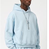 China Men 345G Heavyweight Oversized Hoodie, Fleece Lined Drop-Shoulder Blank Pullover, Custom OEM ODM for sale