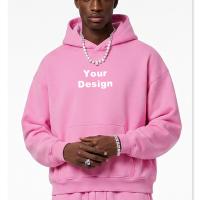 China Men 345G Heavyweight Oversized Hoodie, Fleece Lined Drop-Shoulder Blank Pullover, Custom OEM ODM for sale