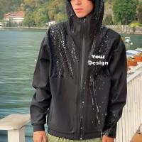 China Men Water-Activated Leopard Print Jacket, Color Changing Outdoor Waterproof Windbreaker for sale