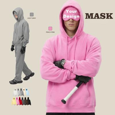China Love Hug Eye Mask Hoodie, 345g Heavyweight Fleece Oversized Hooded Sweatshirt Custom OEM ODM for sale