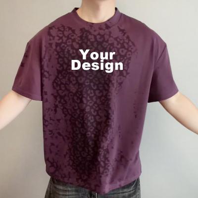 China Unisex Leopard Print Color Changing T-shirt, Sweat Activated Short Sleeve Tee, Summer Casual for sale