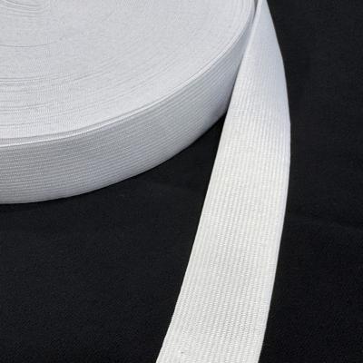 China ZHONGQIANG 6mm 25mm 50mm Stretchable White Black Elastic Fabric Tape Garment Accessories for sale