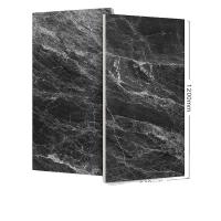 China 3D Stone Imitation Modern Black Glossy Porcelain Tile 600x1200mm For Room Outdoor Flooring for sale
