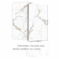 China White and Gold 900x1800MM Rock Surface Porcelain Tiles For Modern Decor for sale