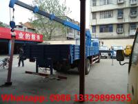 China ISUZU brand FTR 5T cargo truck with crane boom for sale, Good price ISUZU telescopic crane boom mounted on cargo truck for sale