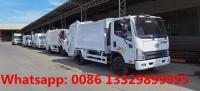 China good price FAW brand 4*2 LHD diesel 5cbm 4T compacted garbage vehicle for sale, refuse garbage compactor vehicle for sale