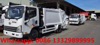 China good price FAW brand 4*2 LHD diesel 5cbm 4T compacted garbage vehicle for sale, refuse garbage compactor vehicle for sale