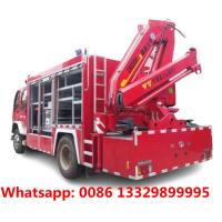 China 1SUZU water foam chemical fire trucks with 3CBM triple-agent truck with crane, resuce firefighting vehicle for for sale