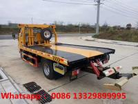 China 5tons towing truck hydraulic 8 degree sliding block road recovery truck body, ISUZU flatbed wrecker towing vehicle for sale