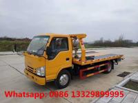 China 5tons towing truck hydraulic 8 degree sliding block road recovery truck body, ISUZU flatbed wrecker towing vehicle for sale