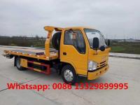 China 5tons towing truck hydraulic 8 degree sliding block road recovery truck body, ISUZU flatbed wrecker towing vehicle for sale