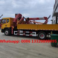 China factory sale lowest price Dongfeng D9 190hp diesel 6.3tons telescopic crane mounted on truck for sale, cargo truck crane for sale