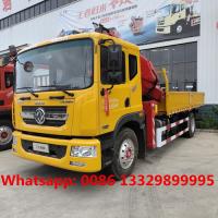 China factory sale lowest price Dongfeng D9 190hp diesel 6.3tons telescopic crane mounted on truck for sale, cargo truck crane for sale
