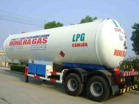 China CLW brand LPG gfas tank semi-trailer with sunshield for sale, double BPW/FUWA  axles lpg gas propane trailer for sale for sale