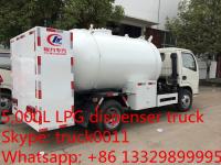 China 5000L -5500L DFAC LPG Bobtail Tanker Truck With Dispenser Filling Gas Machine, hot sale propane gas dispensing truck for sale
