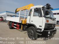 China best price new Dongfeng 4*2 190hp 6.3ton truck mounted crane for sale, hot sale dongfeng 6.3tons truck with crane for sale
