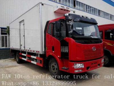 China 10 tons FAW Jiefang 4x2 new mobile cold room trucks for sale, FAW brand 4*2 LHD 10tons refrigerated van truck for sale for sale