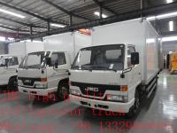 China best price JMC 4*2 LHD 115hp cold room truck for sale, high quality CLW brand JMC LHD diesel 3-5tons cold room truck for sale