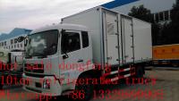 China hot sale dongfeng tianjin refrigerated truck with US Carrier reefer, best price dongfeng 15tons cold room truck for sale for sale