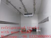 China hot sale dongfeng tianjin refrigerated truck with US Carrier reefer, best price dongfeng 15tons cold room truck for sale for sale
