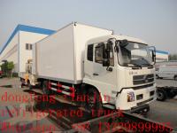 China hot sale dongfeng tianjin refrigerated truck with US Carrier reefer, best price dongfeng 15tons cold room truck for sale for sale