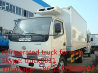 China Dongfeng 4*2 LHD  small refrigerated van and truck for sale ,4ton CLW brand refrigerator van truck for meat and fish for sale