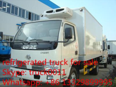 China Dongfeng 4*2 LHD  small refrigerated van and truck for sale ,4ton CLW brand refrigerator van truck for meat and fish for sale