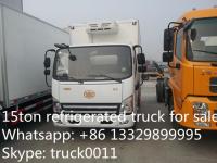China China famous FAW brand LHD 4*2 15ton refrigerated truck for sale, FAW brand 10tons-15tons cold room truck for sale for sale