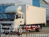 China Yuejin 5tons refrigerator truck, Yuejin brand stainless steel cold room truck for sea food and seafish for sale for sale