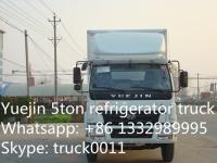 China Yuejin 5tons refrigerator truck, Yuejin brand stainless steel cold room truck for sea food and seafish for sale for sale