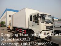 China factory selling dongfeng tianjin 4x2 190hp 12cbm meat hook refrigerator truck for sale, 15tons cold room truck for TOGO for sale