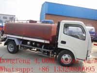 China cheapesr price Dongfeng XBW LHD 4*2 5,000L water tank for sale, Factory sale good price dongfeng 5m3  cistern truck for sale