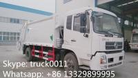 China Dongfeng 4X2 LHD 10tons Compress Garbage truck for sale, best price dongfeng diesel 210hp/180hp garbage compacted truck for sale