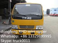 China best price Dongfeng Twin cab RHD mini 3ton dump truck for sale, factory direct sale CLW Brand RHD 4*2 3tons-5tons tipper for sale