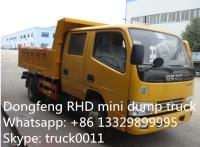 China best price Dongfeng Twin cab RHD mini 3ton dump truck for sale, factory direct sale CLW Brand RHD 4*2 3tons-5tons tipper for sale