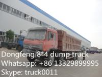 China hot sale dongfeng brand 8*4 LHD dump tipper truck, best price Dongfeng brand 8*4 LHD 30tons-40tons dump tipper truck for sale