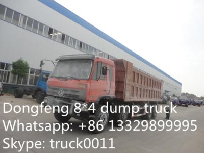 China hot sale dongfeng brand 8*4 LHD dump tipper truck, best price Dongfeng brand 8*4 LHD 30tons-40tons dump tipper truck for sale