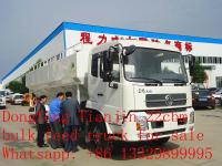 China dongfeng Tianjin 22cbm poultry feed pellet truck and animal feed delivery truck for sale. 10metric tons feed tank truck for sale