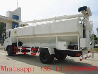 China dongfeng Tianjin 22cbm poultry feed pellet truck and animal feed delivery truck for sale. 10metric tons feed tank truck for sale