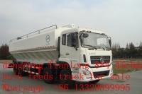 China Dongfeng tianlong 8*4 40-45cbm animal poultry feed truck for sale, 20tons hydraulic farm-oriented feed tank truck for sale